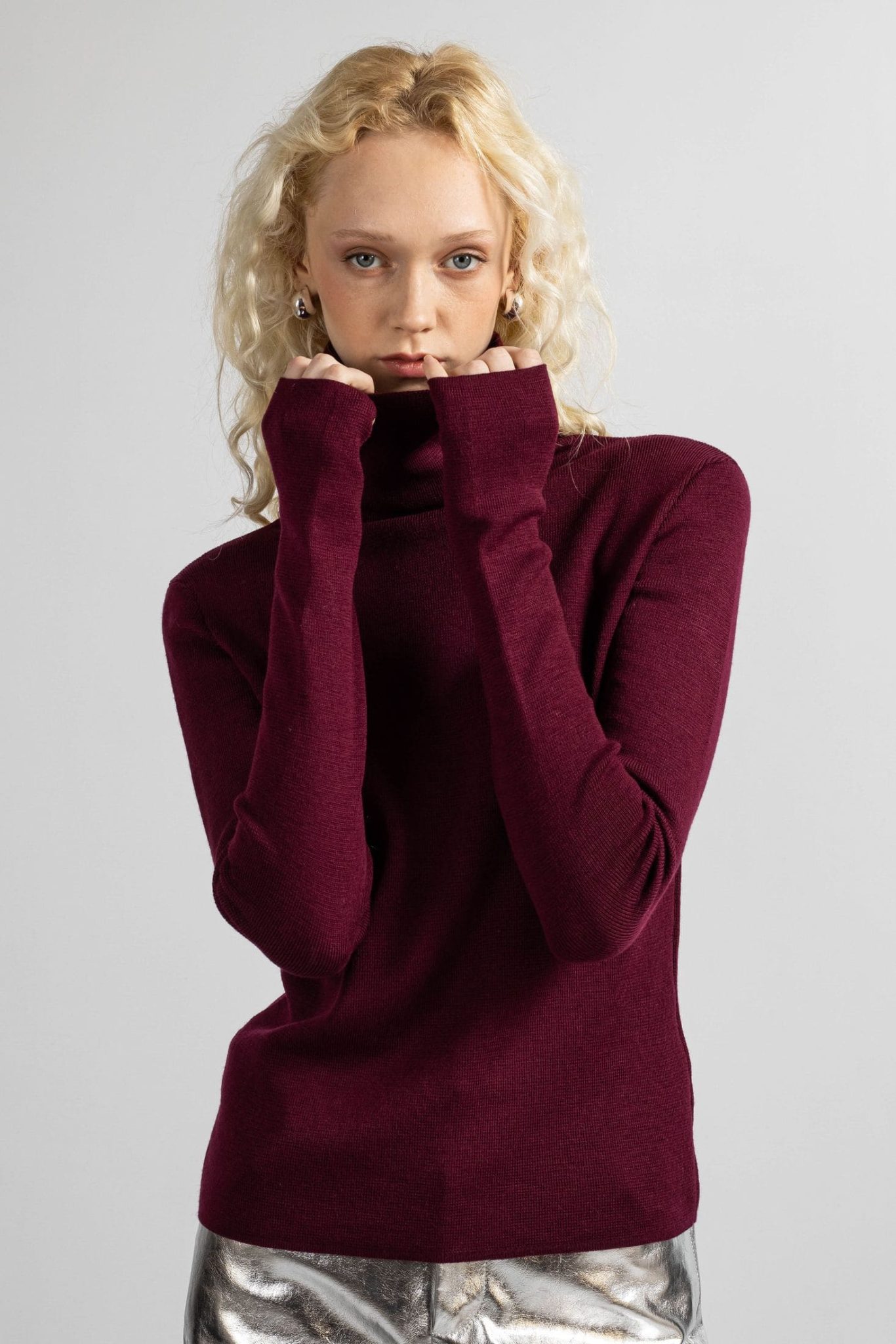 Burgundy wine red turtleneck sweater ADA - Krista Elsta